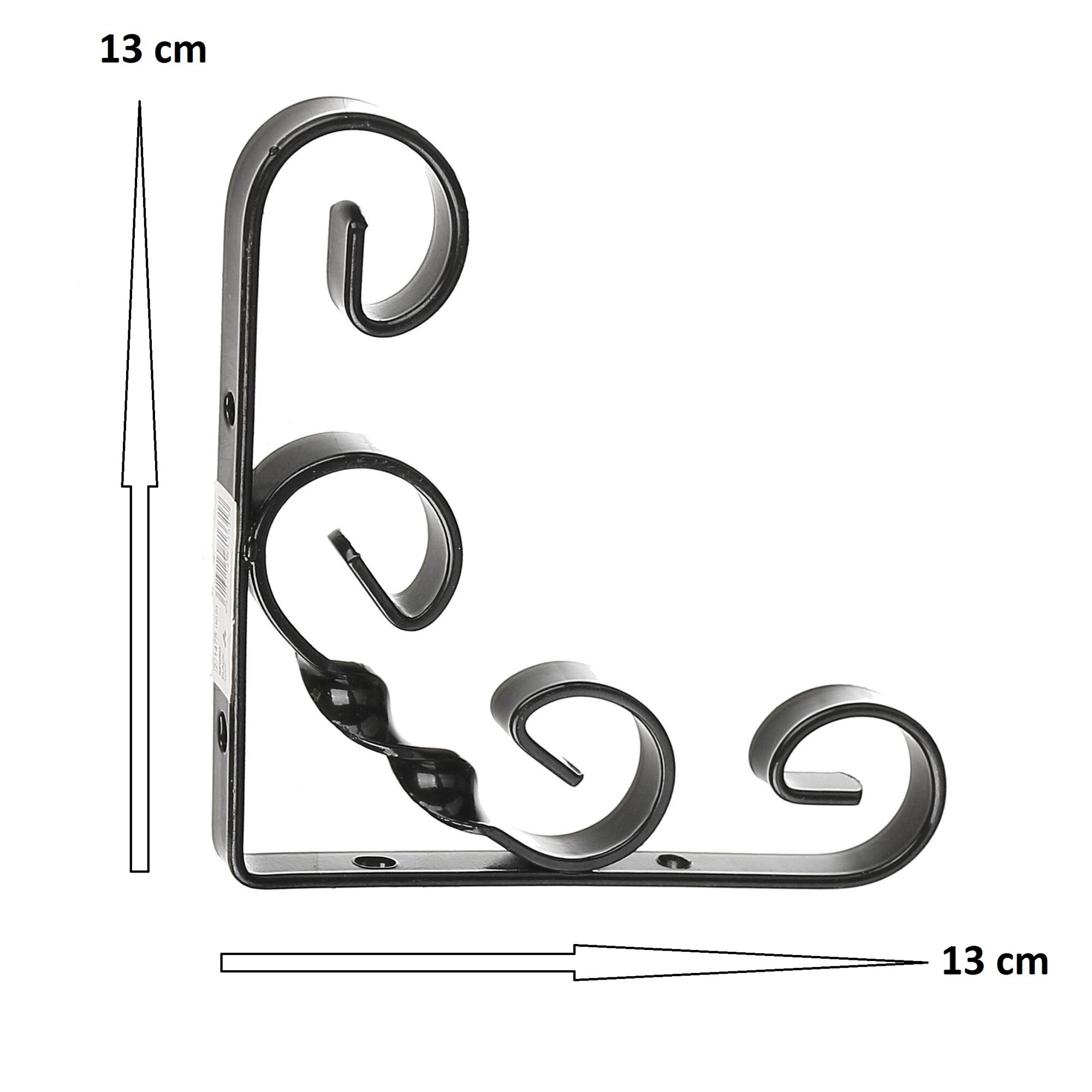 Set 2 suporti negri, console, din fier forjat, dimensiune 13 x 13 cm ...