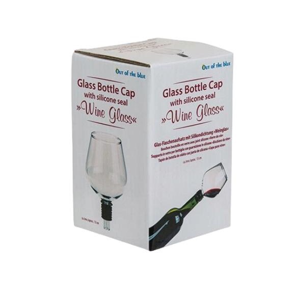 Dop pentru sticla de vin, Out of the blue, Pahar, 8,5cm, Transparent ...