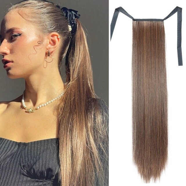 Coada par Saten Deschis, 60 cm, Animis Beauty ®, fibra sintetica cu ...