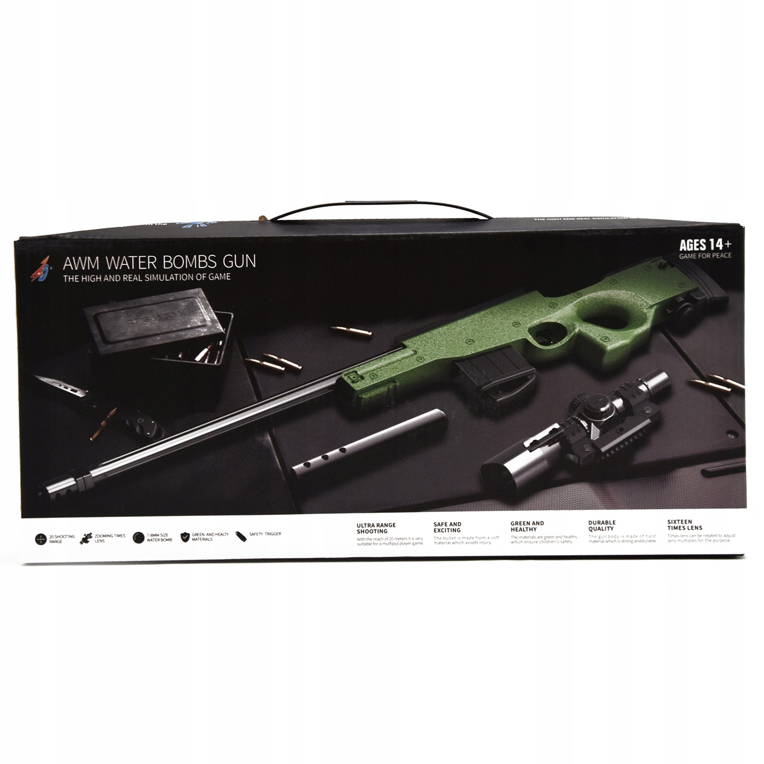 Pusca cu luneta de jucarie pentru alice, plastic/ABS, negru - eMAG.ro