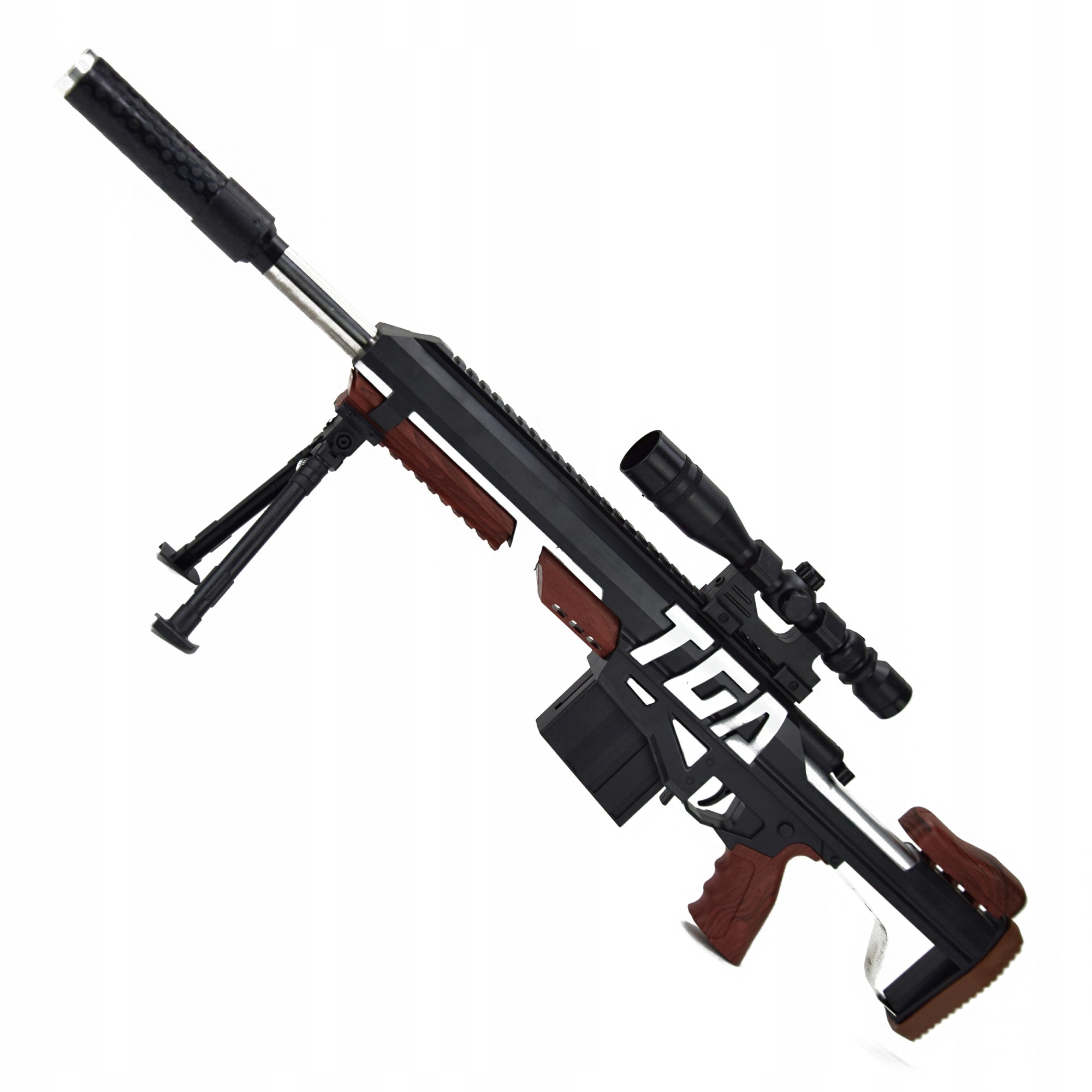 Jucarie pusca automata cu glont cu laser, Plastic, 78 cm, Multicolor ...