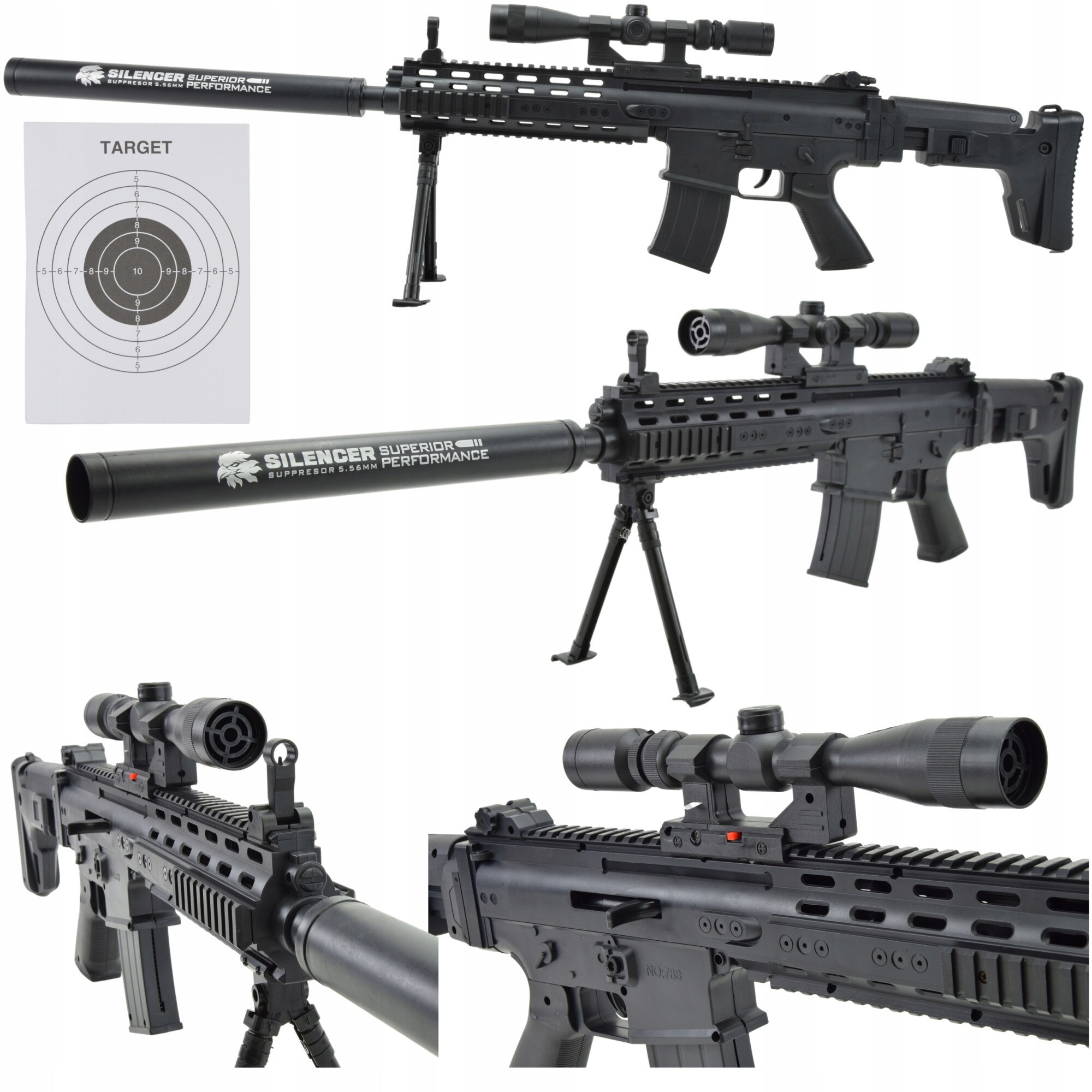 Pusca cu luneta de jucarie, plastic/ABS, negru - eMAG.ro