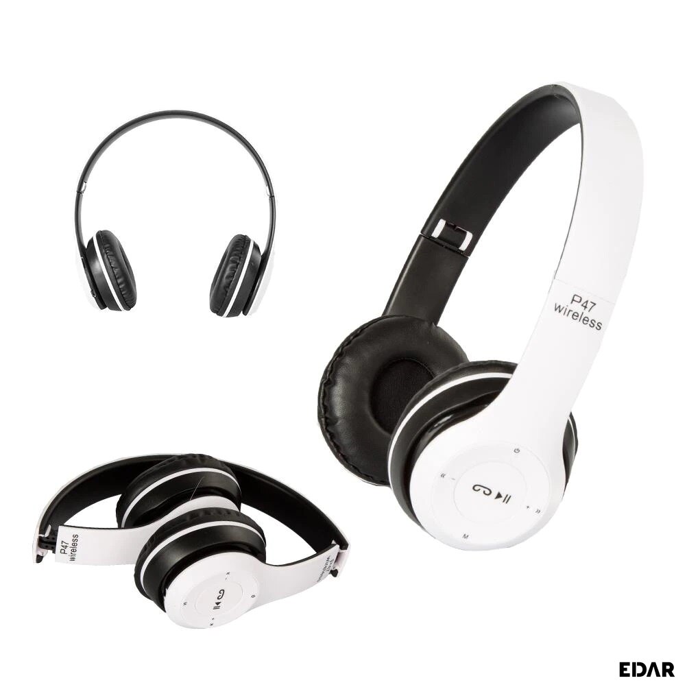 Casti Wireless P47 EDAR® Bluetooth 4.2, Radio FM, Mp3 Player, Plibile ...