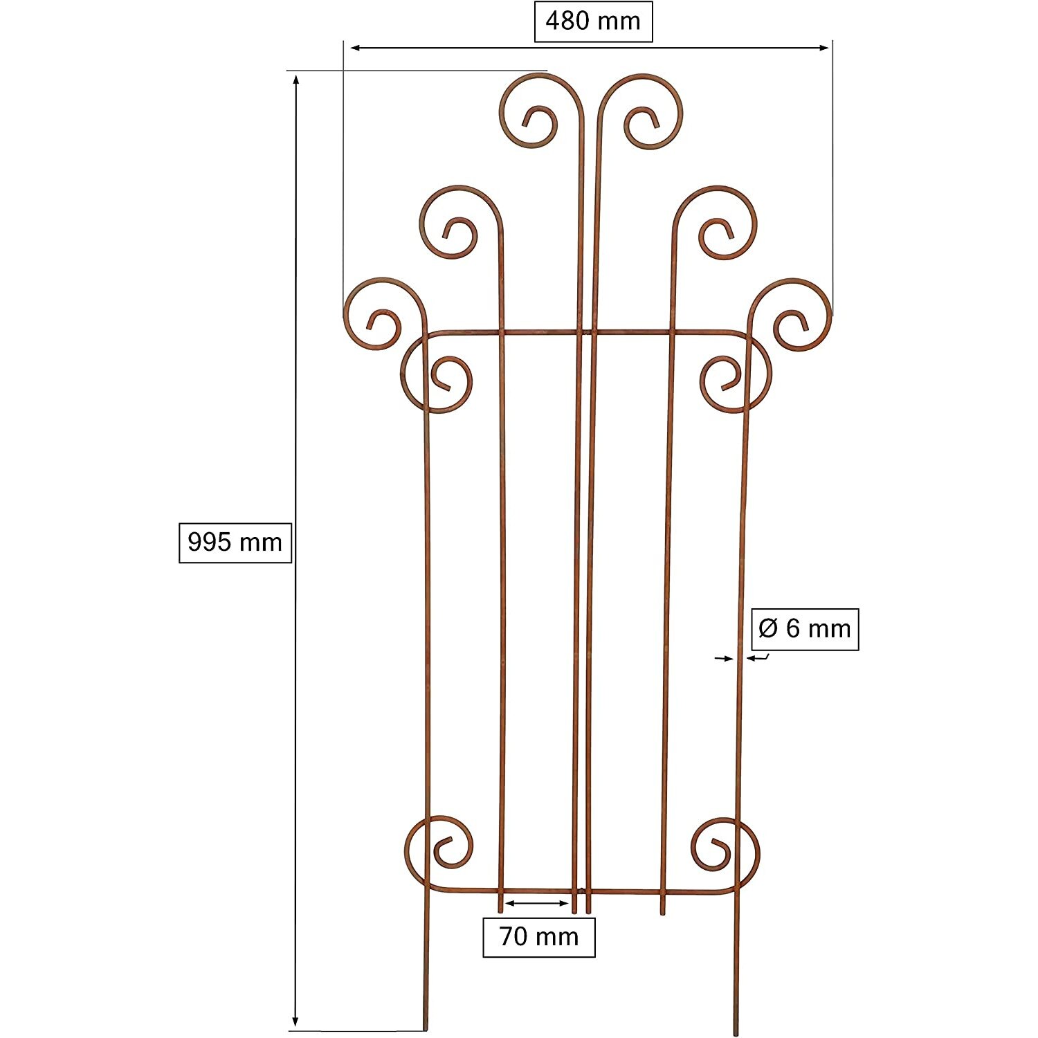 Gard Decorativ din Sarma 6 mm, Kotarbau, Metal, 48 cm, Ruginiu - eMAG.ro