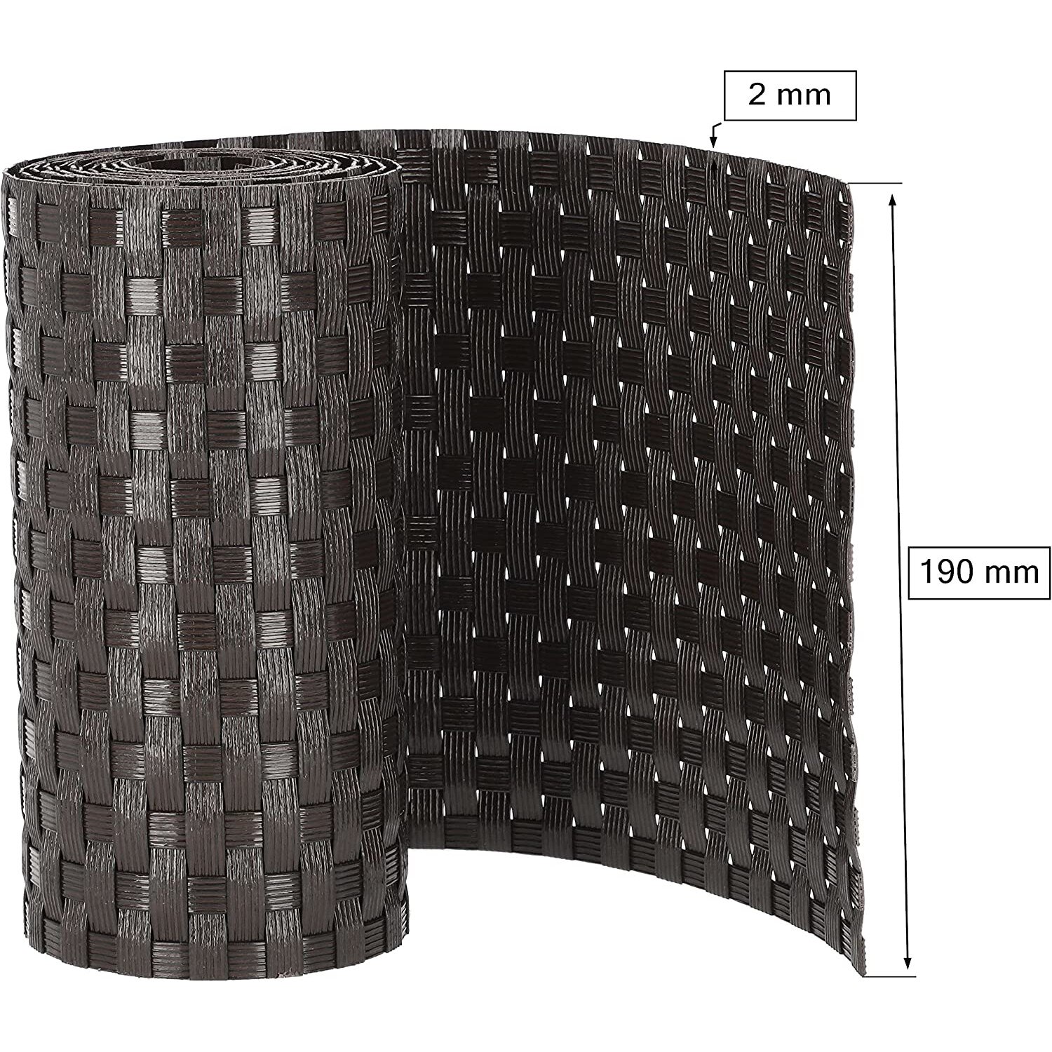 Panel Tape, Kotarbau, 2 klipsszel, Rattan, 255x19 cm, Sötétbarna - eMAG.hu