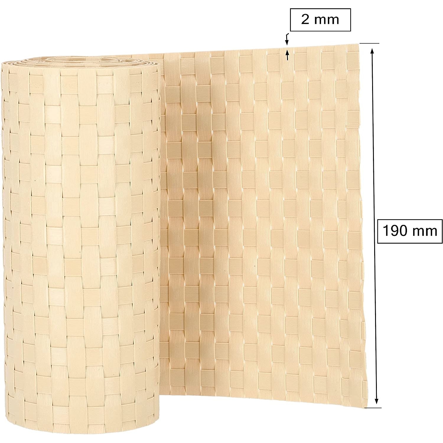 Panel Tape, Kotarbau, 2 klipsszel, Rattan, 255x19 cm, Krém - eMAG.hu