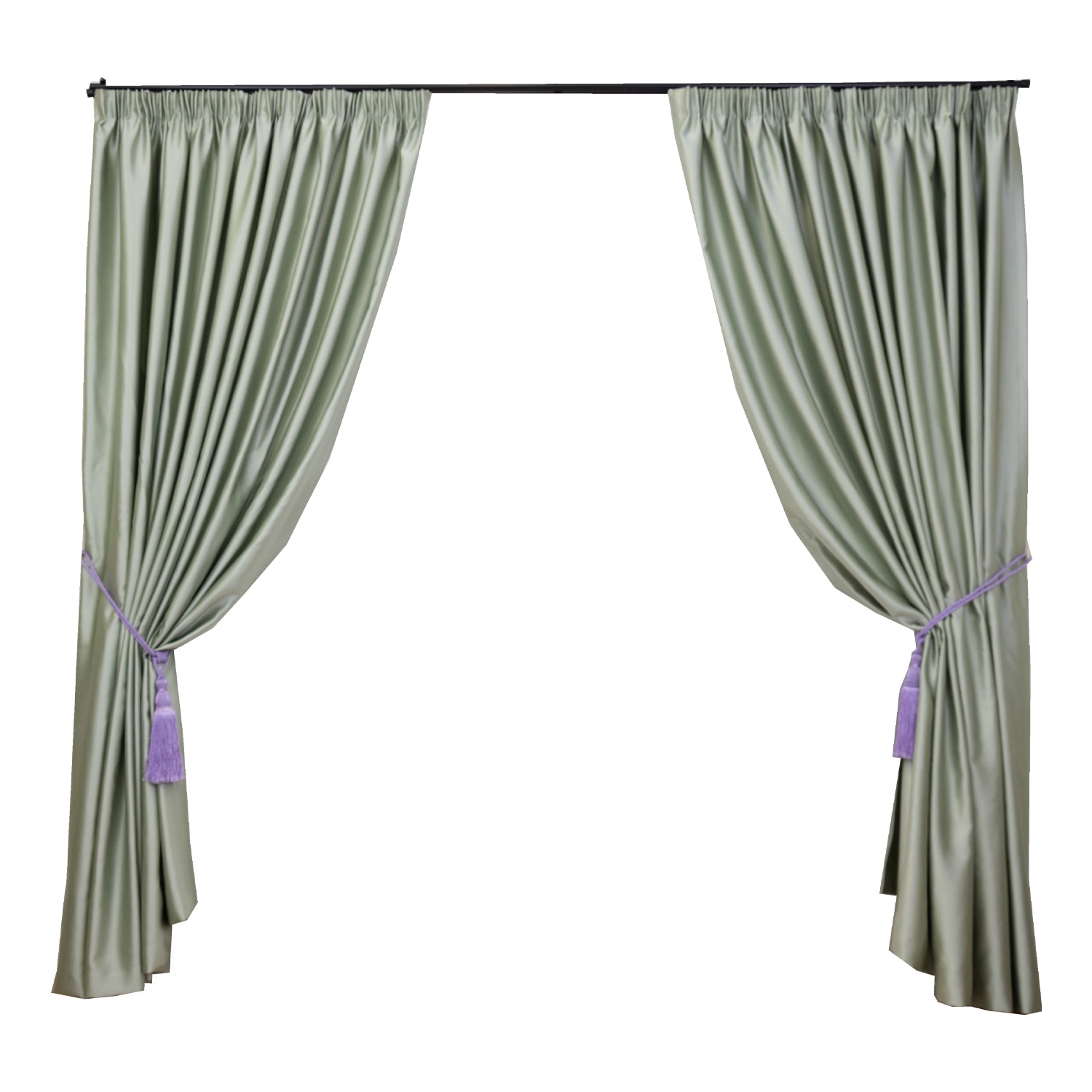 Set 2 draperii Hiko Blackout verde ou de rata lucios 2x200x245cm, cu ...