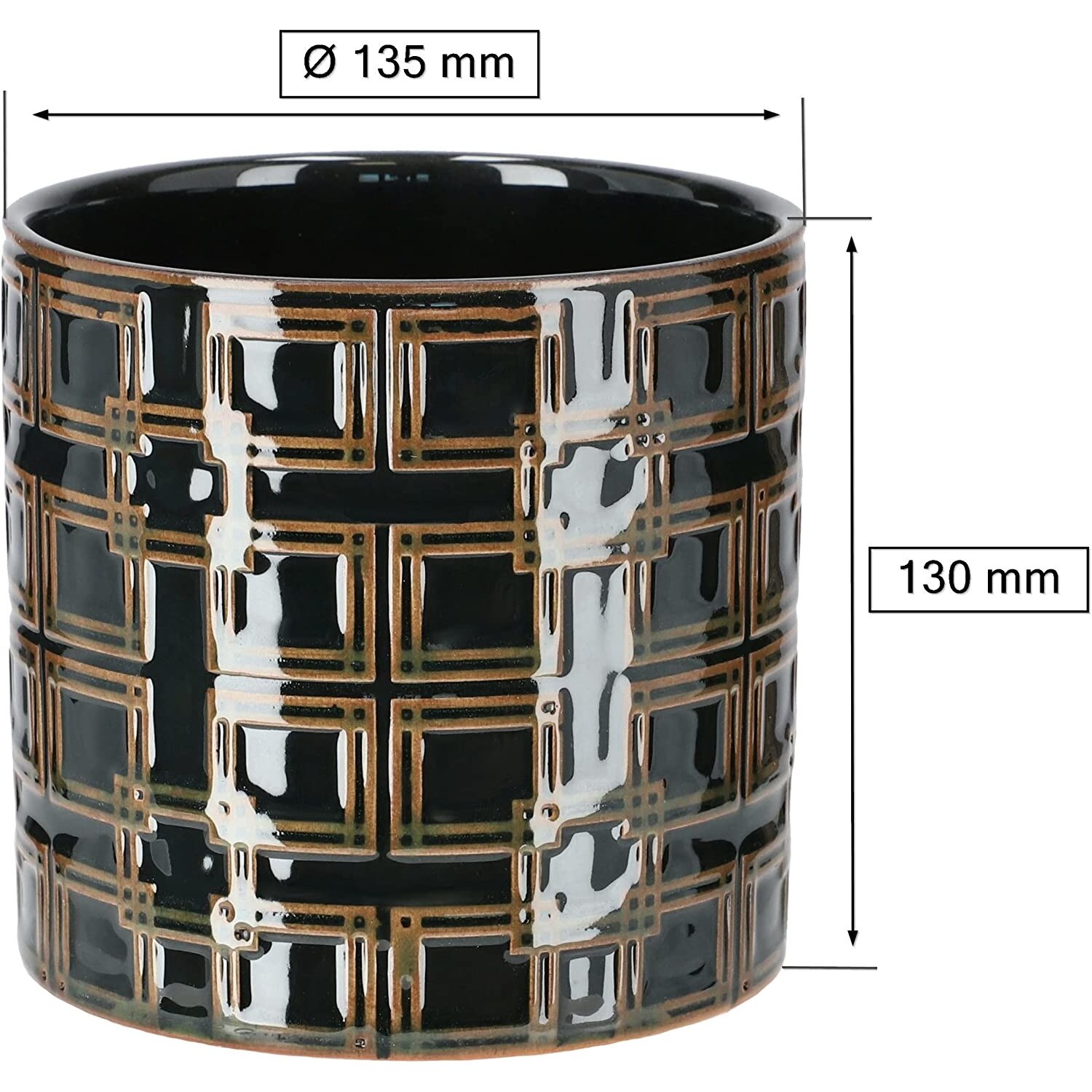 Set 6 Ghivece Decorative, Kotarbau, Ceramica, 130 mm, Negru - eMAG.ro