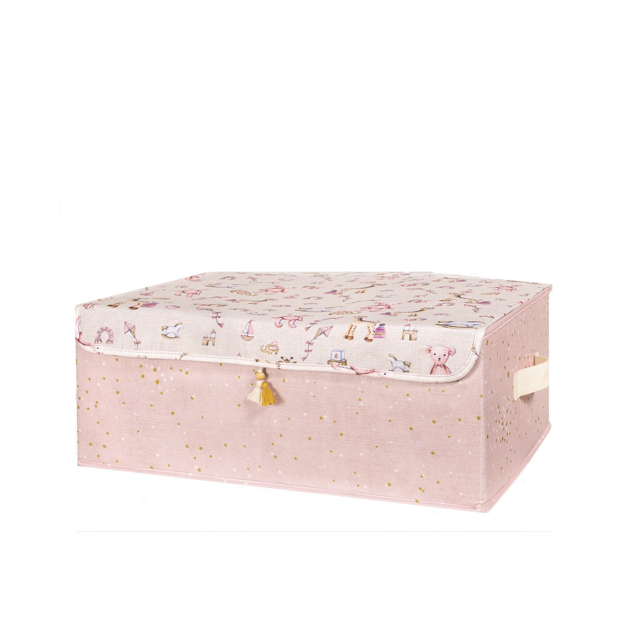 Cos de haine/jucarii, din pasla, cu capac, dimensiuni 50cmx38cmx19cm ...