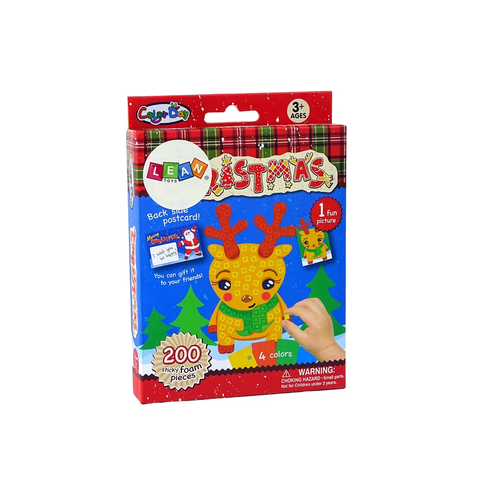 Kit mozaic colorat, DIY, Decupaj pentru ren de Craciun - eMAG.ro