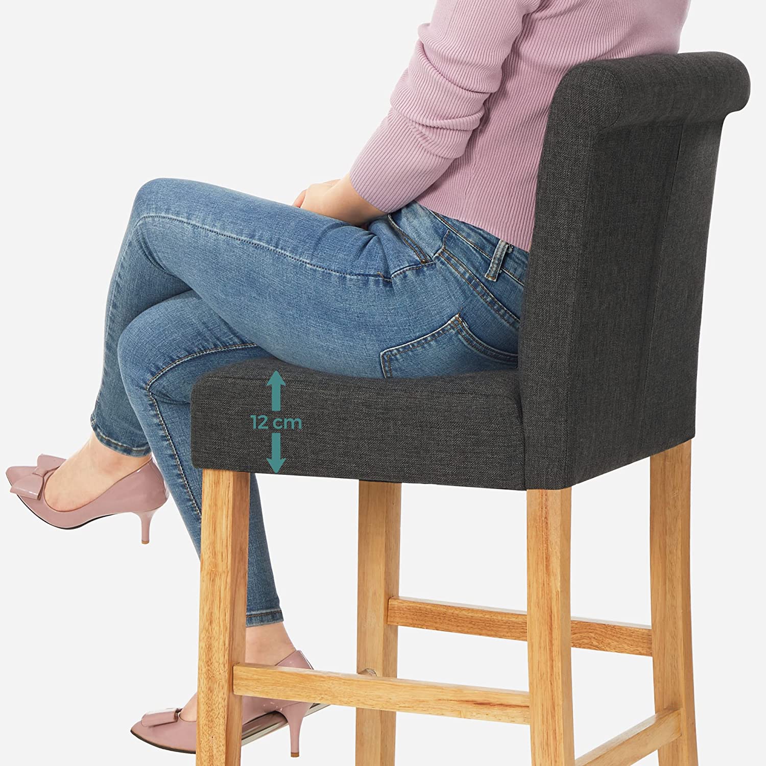 Set de 2 scaune de bar, scaune inalte, scaune de bucatarie, inaltimea ...