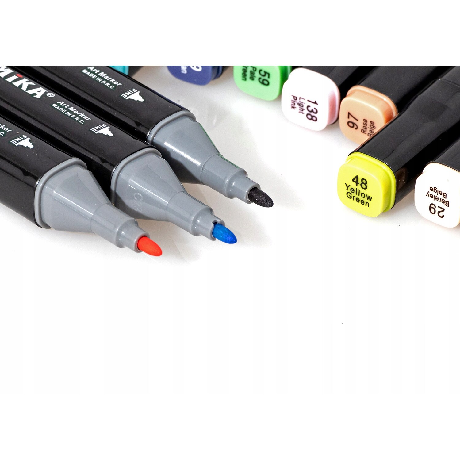 Set 80 markere, Mika, 2 capete subtire si gros, cu geanta de depozitare ...