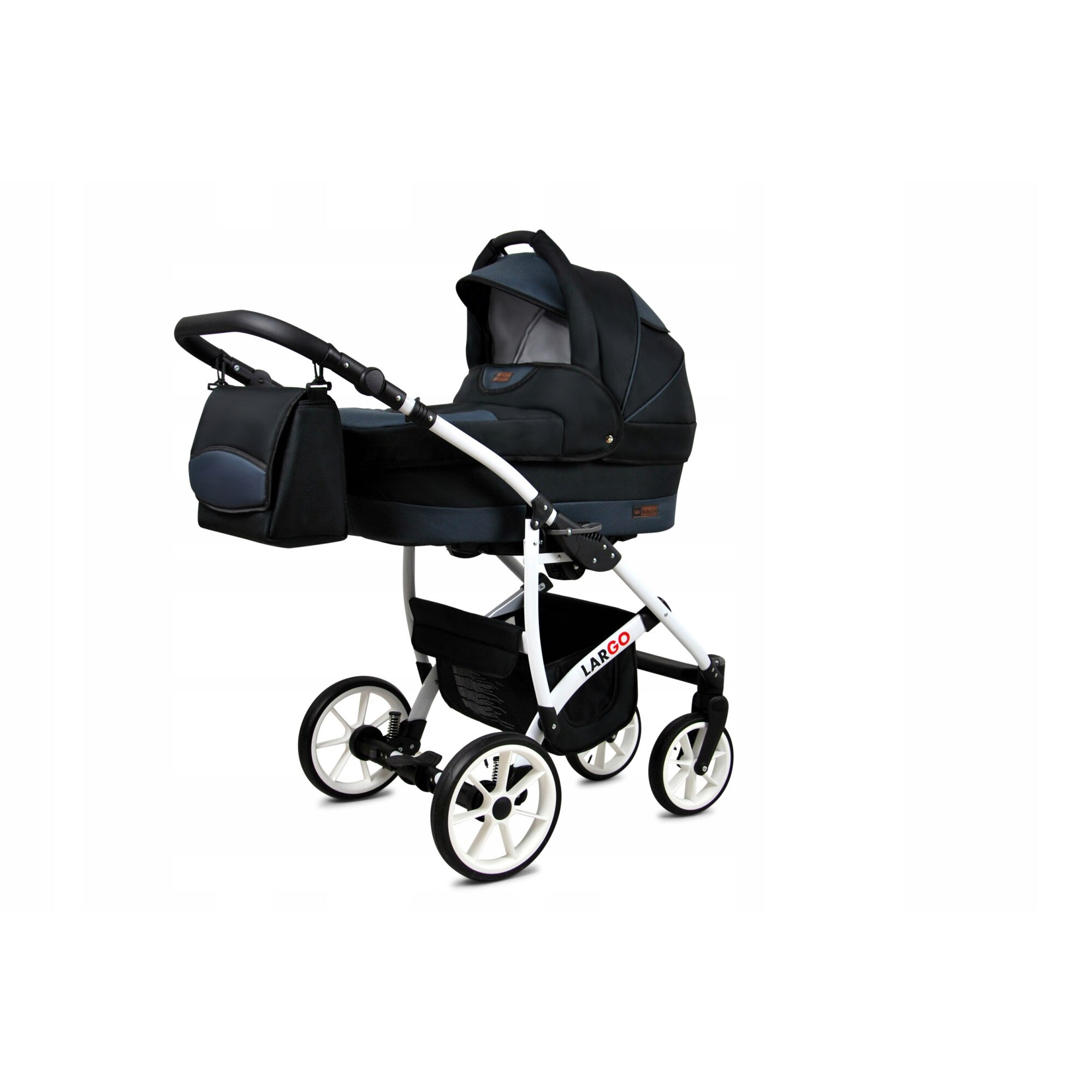 Carucior pentru copii, Baby Lux, Piele ecologica/Aluminiu, Reglabil ...