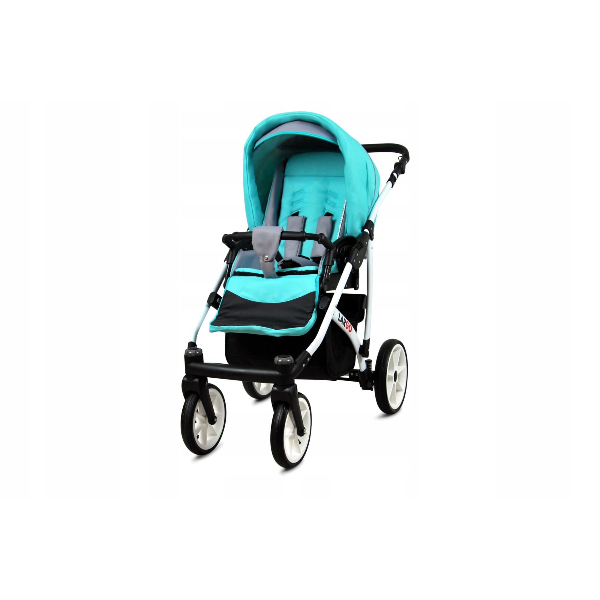 BabyLux Babakocsi 3 az 1-ben Largo Menta Megfordítható Mély Alumínium ...