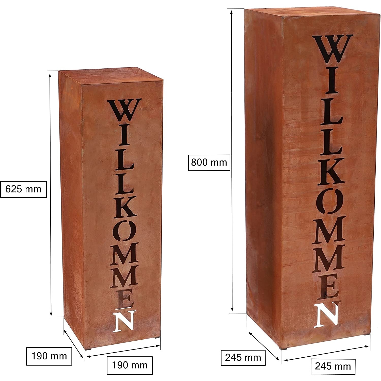 Set 2 Coloane Decorative Gradina, Kotarbau, Metal, Aspect Ruginit - eMAG.ro