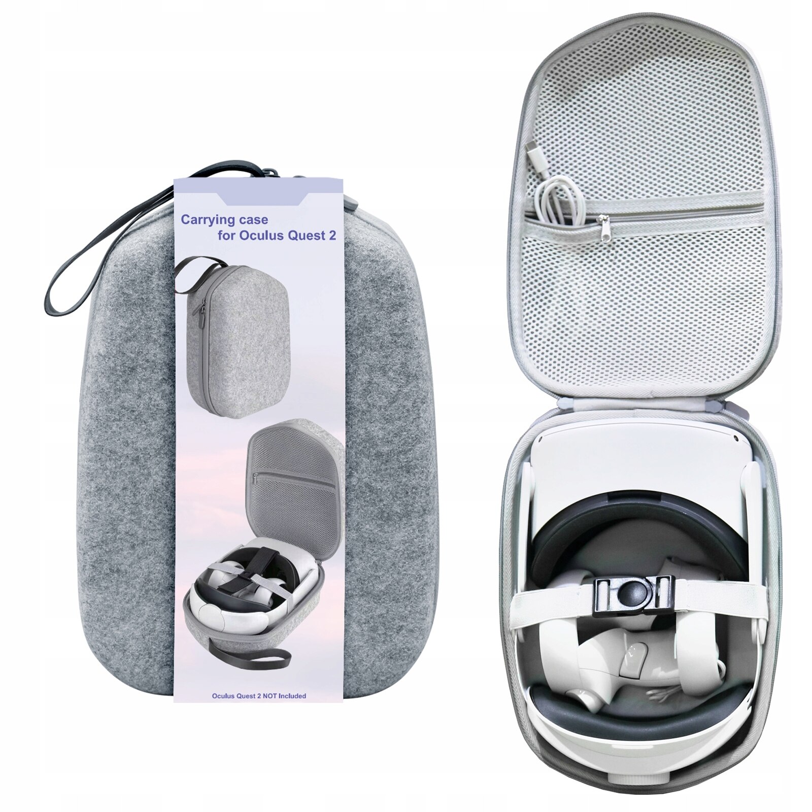 Cutie pentru transport JYS, pentru VR Oculus Quest 2, gri - eMAG.ro