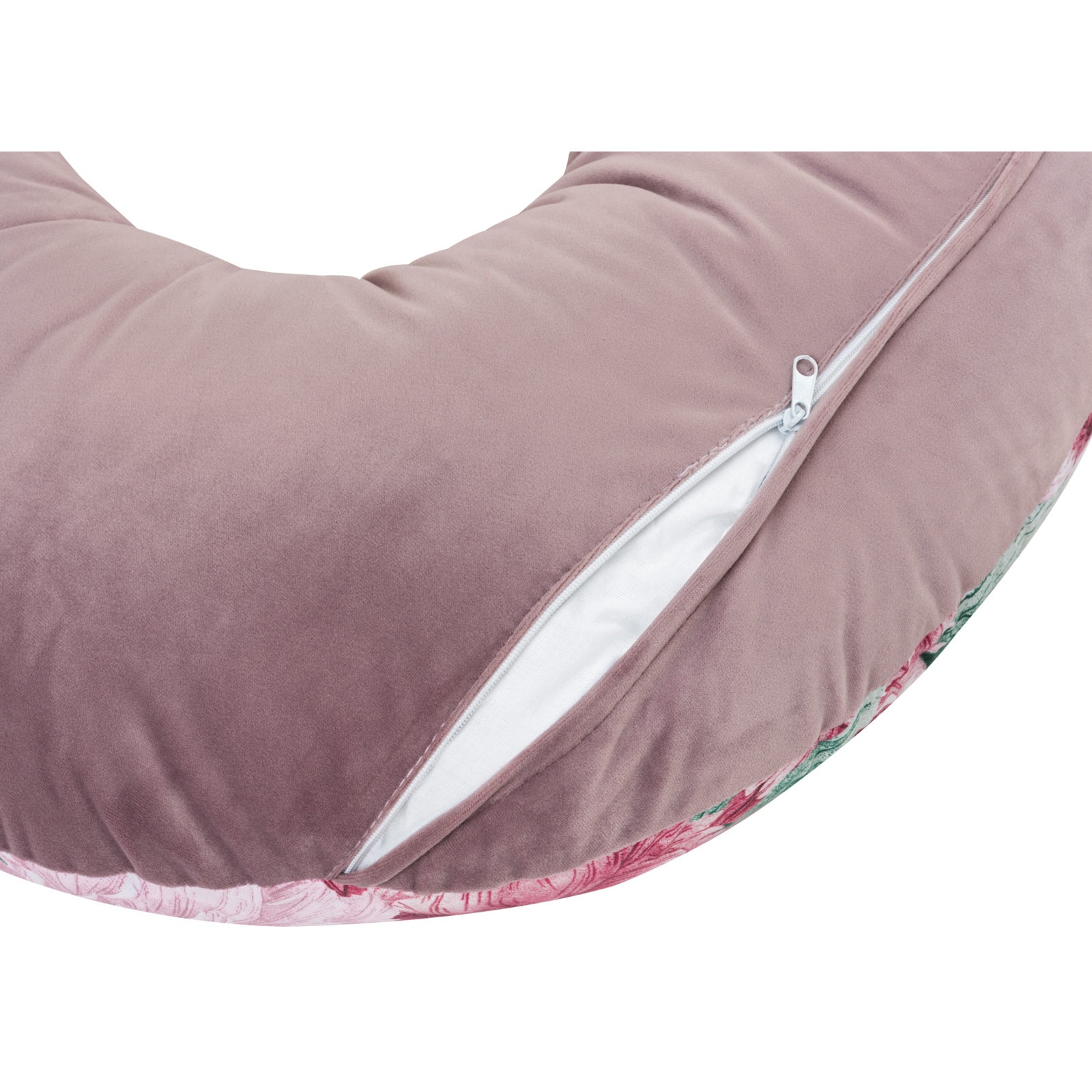 Perna alaptare Bellochi, Bumbac/Catifea/Poliester, 60x40x15 cm, Pink ...