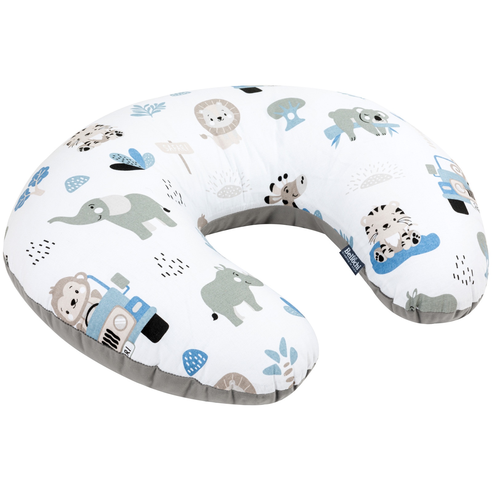 Perna alaptare Bellochi, Bumbac/Catifea/Poliester, 60x40x15 cm, Safari ...