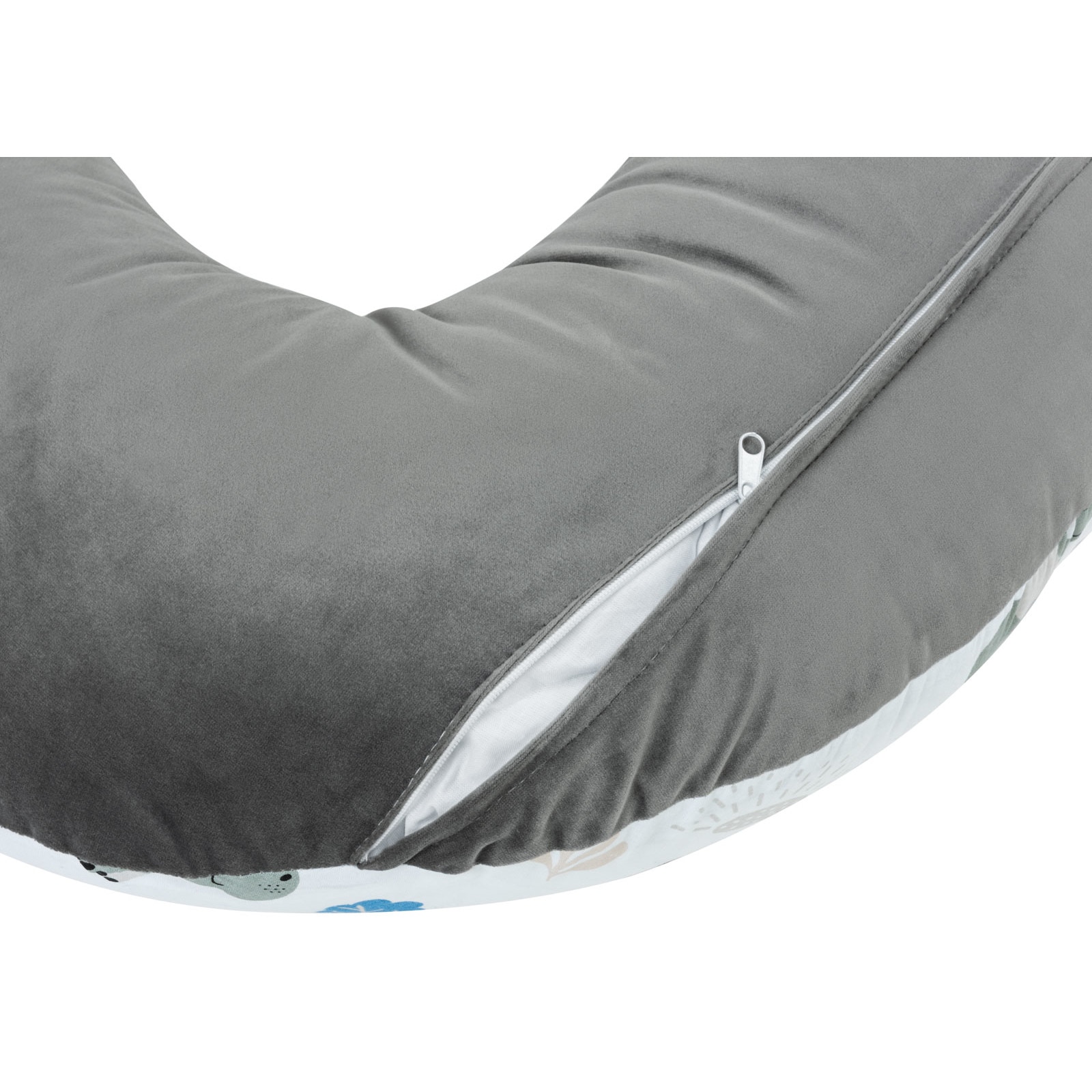 Perna alaptare Bellochi, Bumbac/Catifea/Poliester, 60x40x15 cm, Safari ...