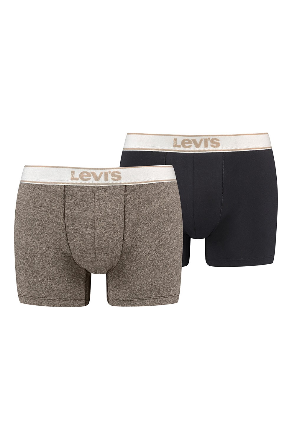Levi's, Set de boxeri cu banda logo in talie - 2 perechi, Negru, Grej ...