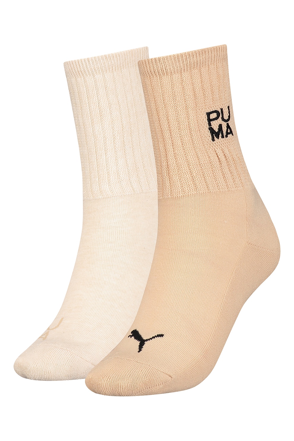 Puma, Къси чорапи, 2 чифта, Бежов, Крем, 39-42 - eMAG.bg