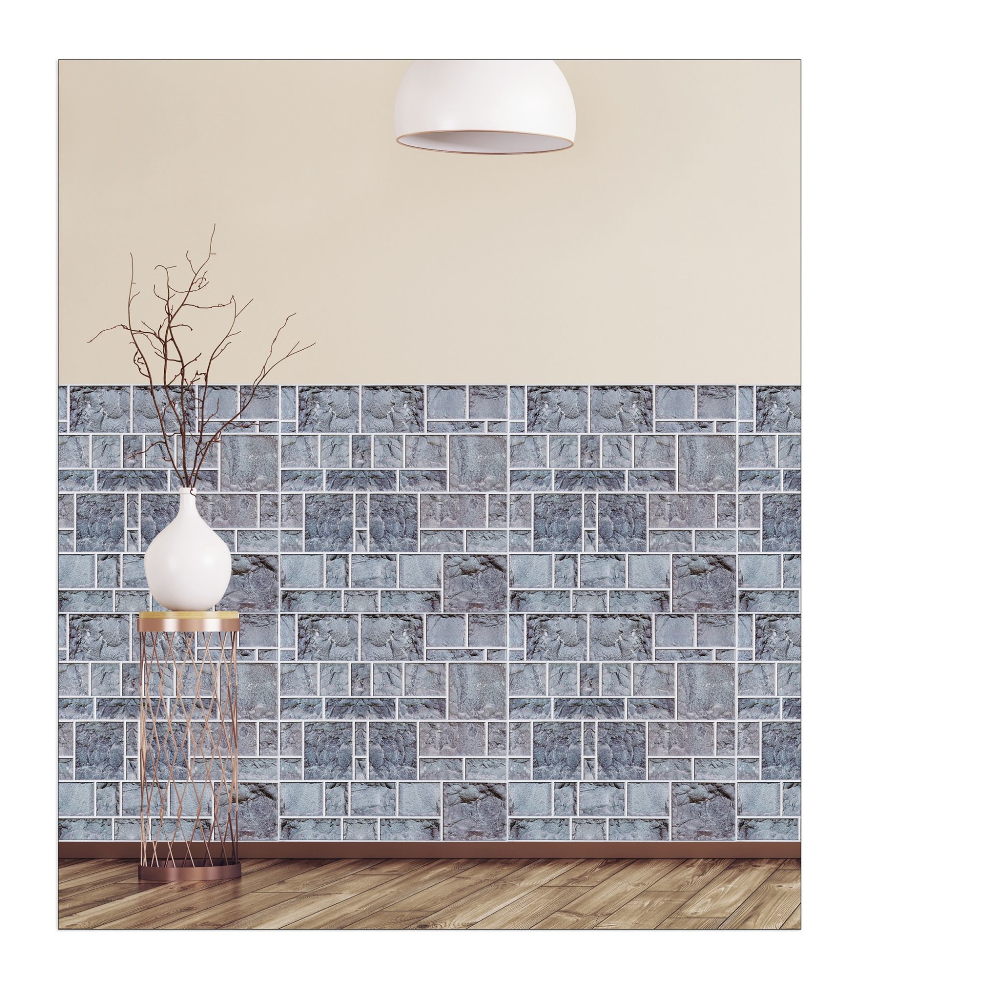 Set 5 placi decorative, Relaxdays, model A, din PVC, dimensiune placa ...