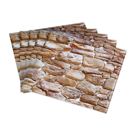 Set 10 placi decorative, Relaxdays, model B, din PVC, dimensiune placa ...