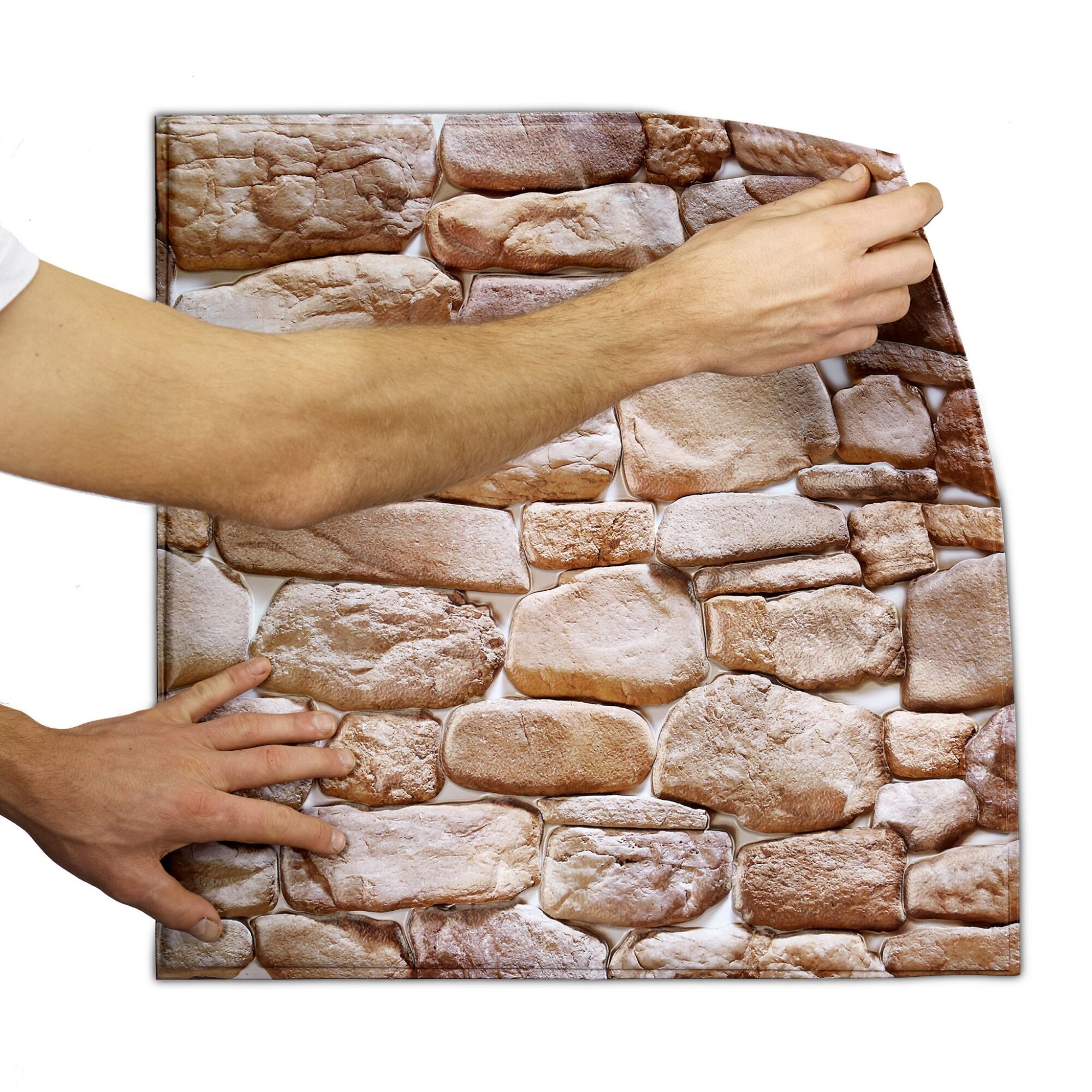 Set 10 placi decorative, Relaxdays, model B, din PVC, dimensiune placa ...