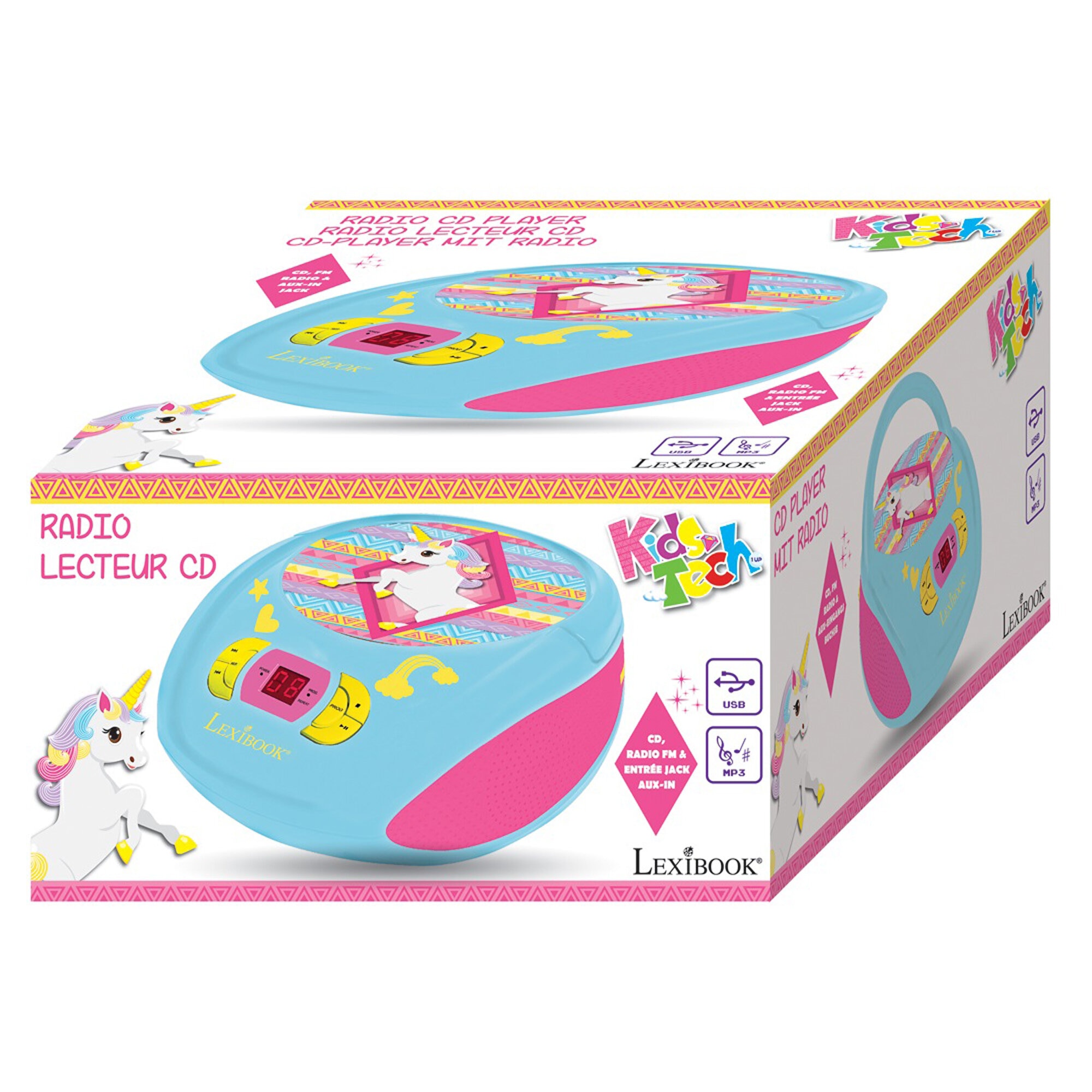 CD Player portabil, Lexibook, 3 ani+, Multicolor - eMAG.ro