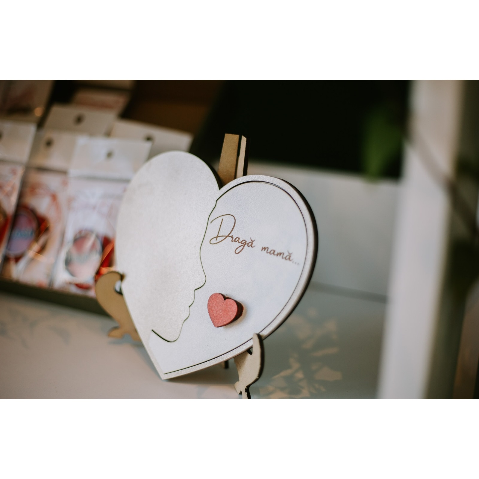 Felicitare inima Craft Design, MDF, auriu - eMAG.ro