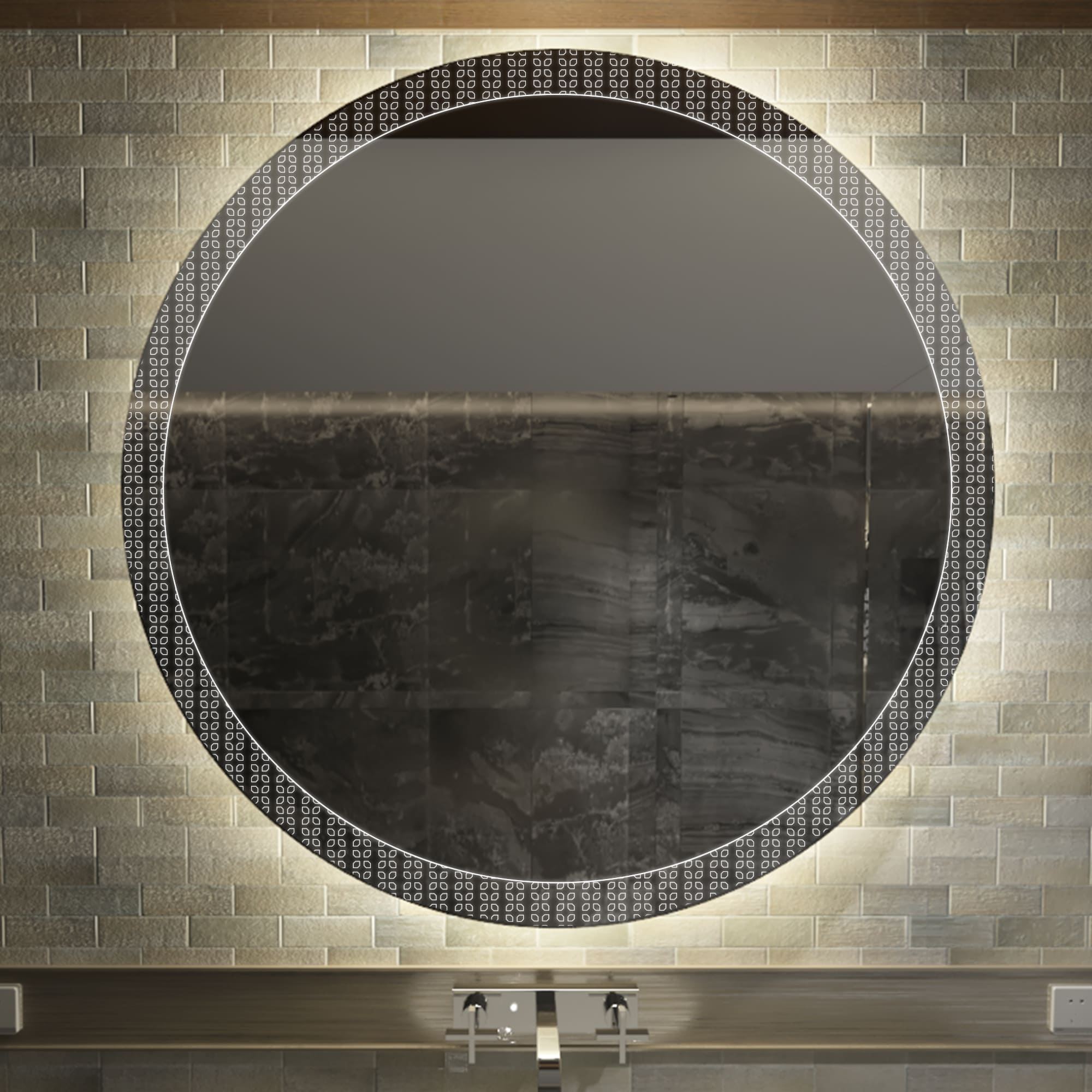 Oglinda LED, rotunda, 100x100 cm, Reflect Official Model 5, cu lumina ...