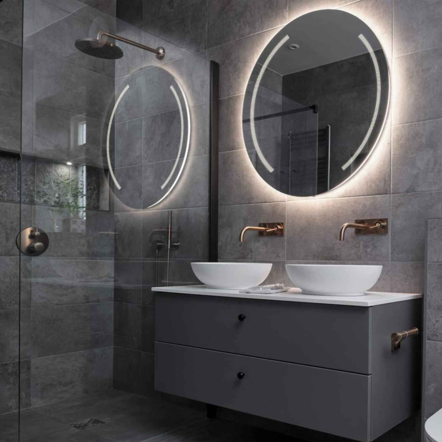 Oglinda LED ⌀100 cm diametru, LED Neutru 4000K, fara butoane touch ...