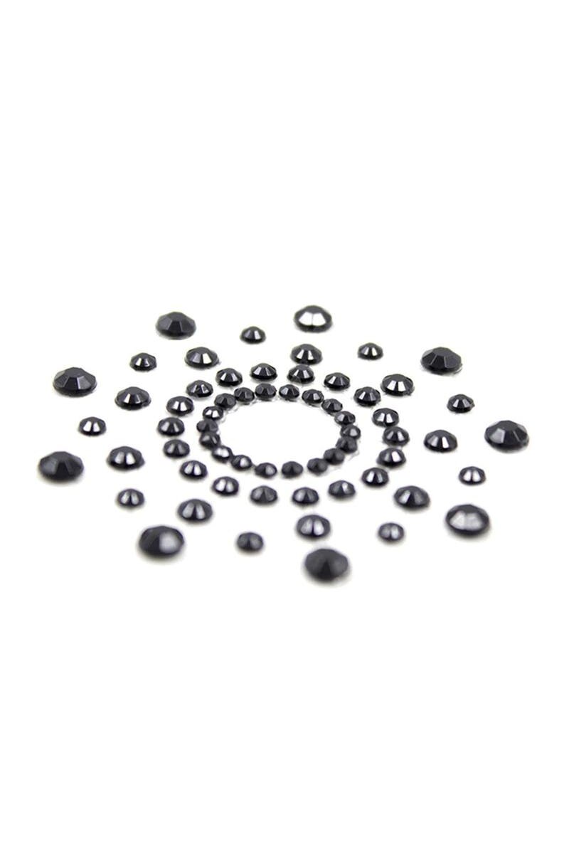 Plasturi pentru sfarcuri, KORSET BG 22132, adezive, cu pietre negre ...