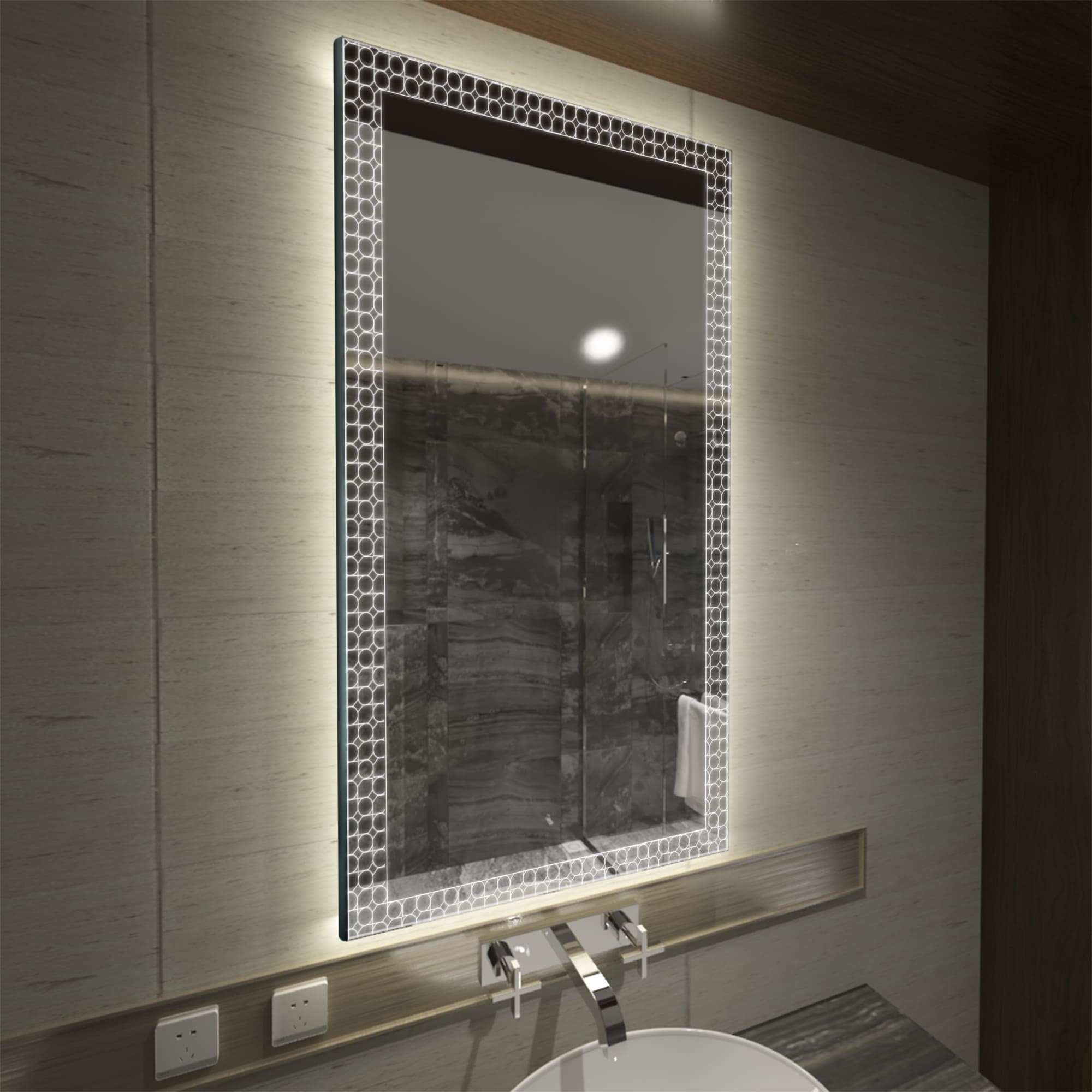 Oglinda LED, verticala, 90x120 cm, Reflect Official Model 4, cu lumina ...