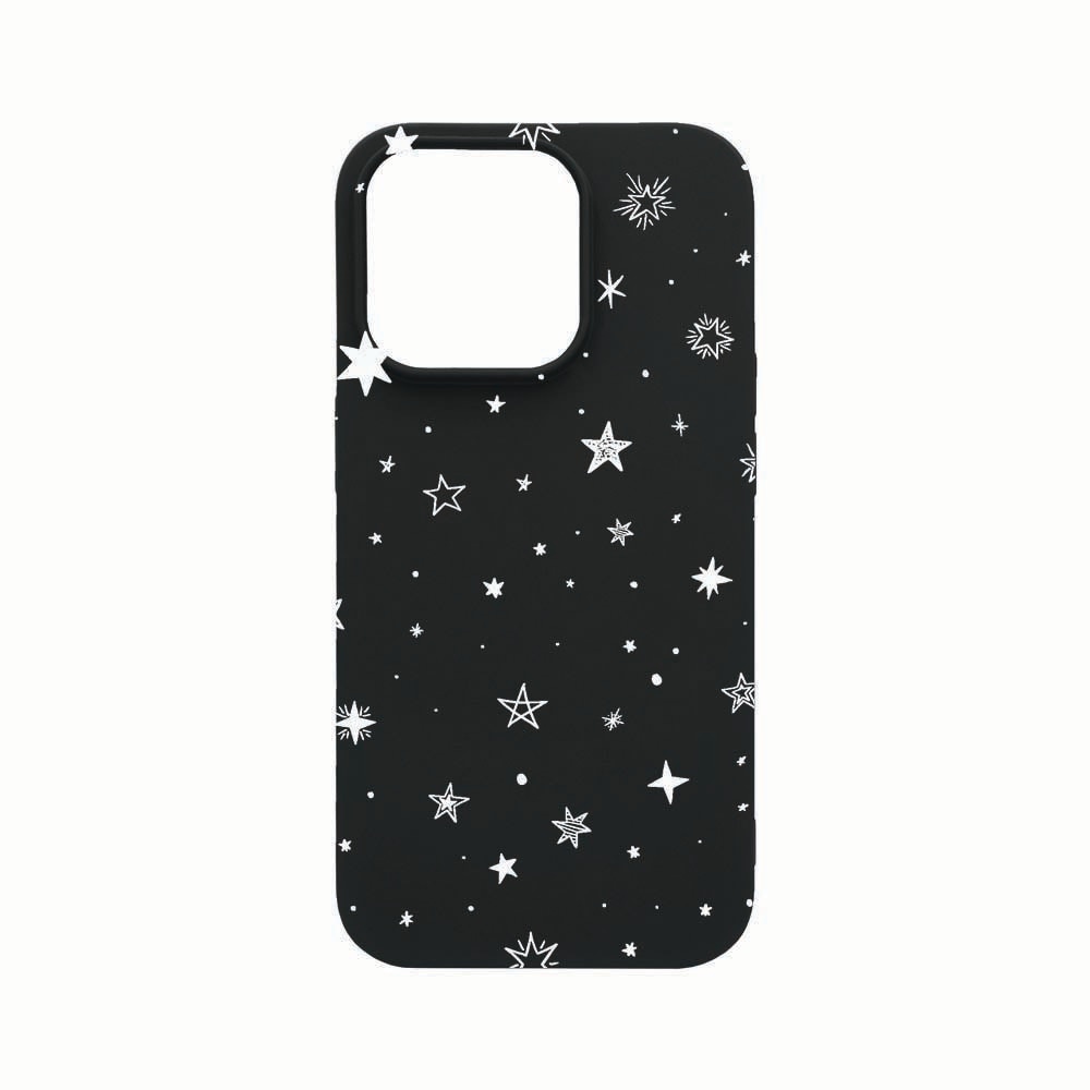 Силиконов калъф Unique за Apple iPhone 14 Pro Max, Stars, Black B 143 ...