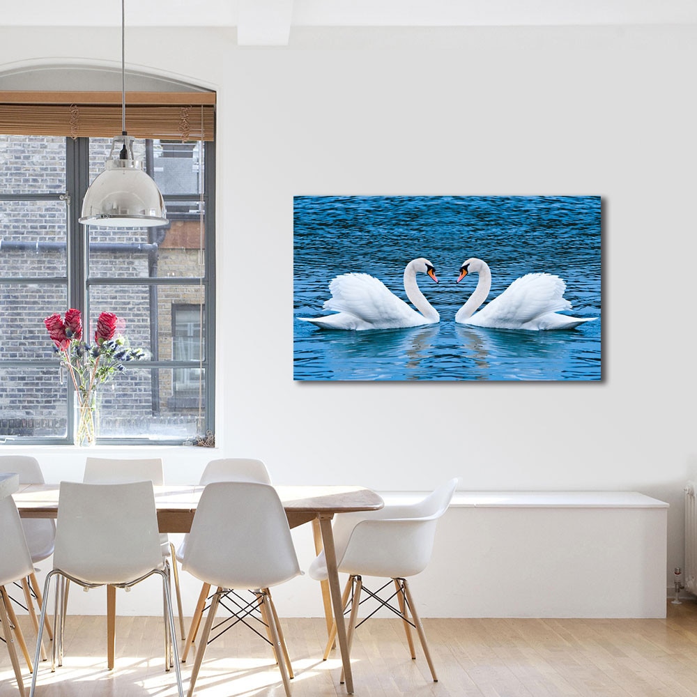 Tablou Canvas Valentine's Day Ziua indragostitilor Lebede albe 40 x 60 ...