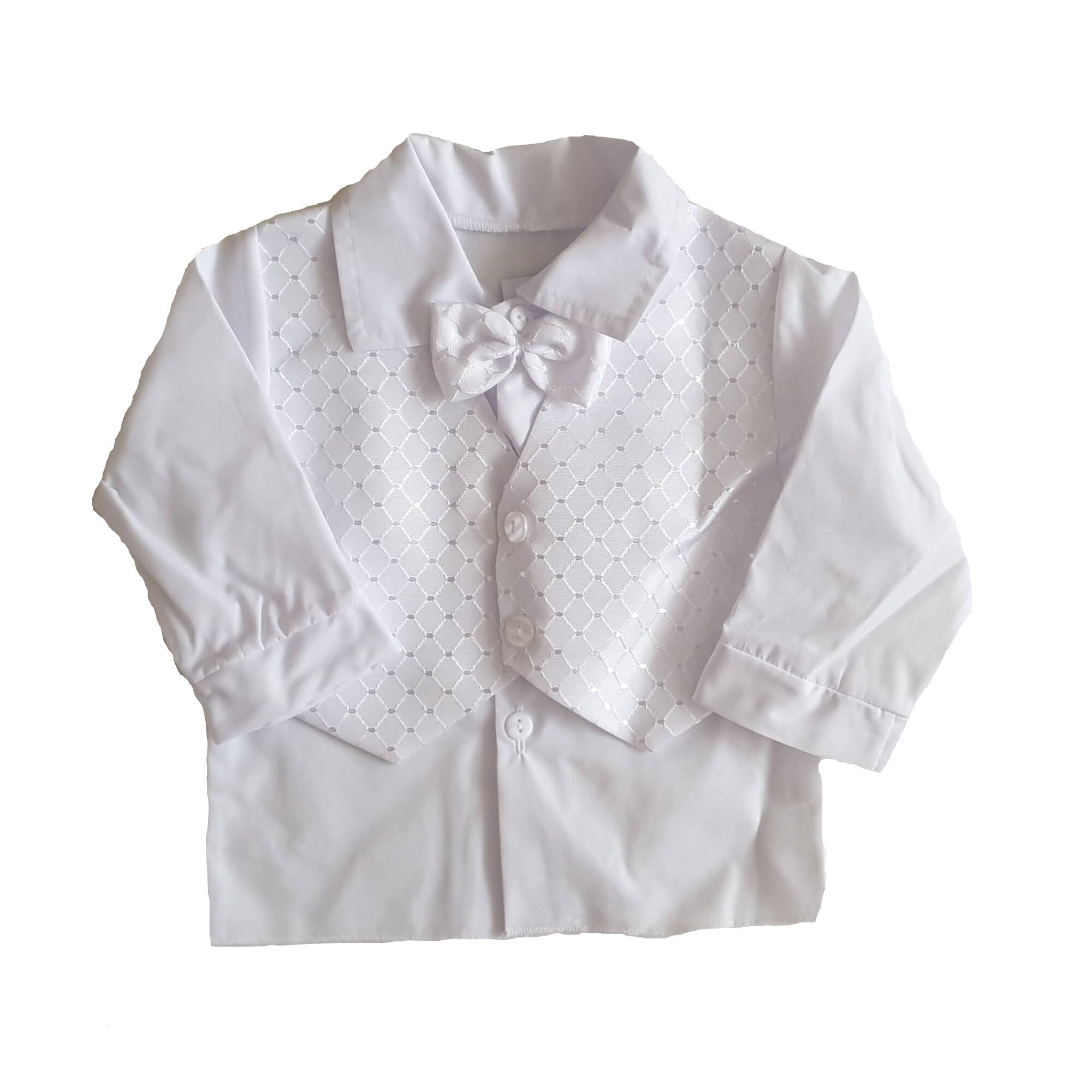 Costum botez cu frac Handmade Minis Boutique, alb, 3-6 luni - eMAG.ro