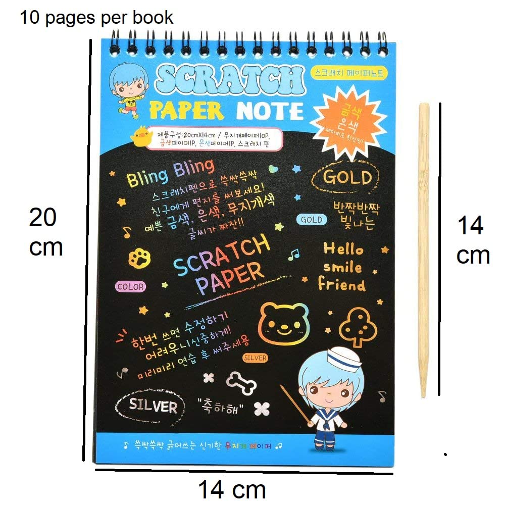 Set 10 planse razuibile, Scratch Paper Note, creion inclus, pentru ...