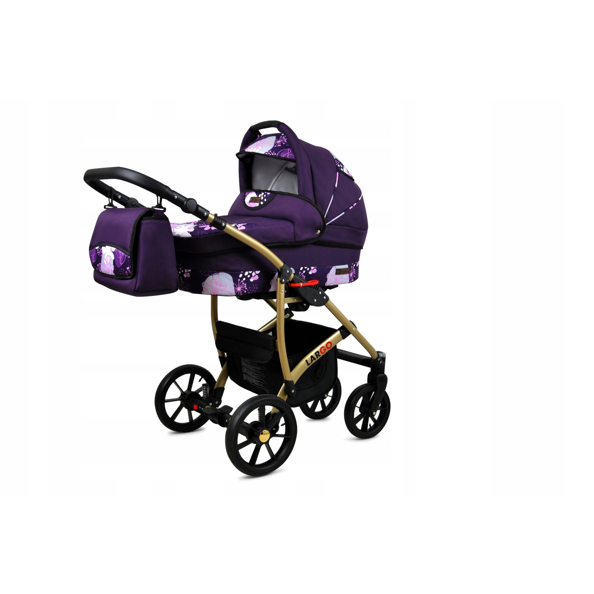 Carucior pentru copii, Baby Lux, 4 in 1, Baza Isofix, Aluminiu/Bumbac ...