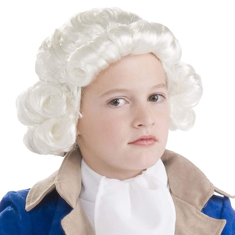 Peruca pentru copii, Par sintetic, Alb - eMAG.ro