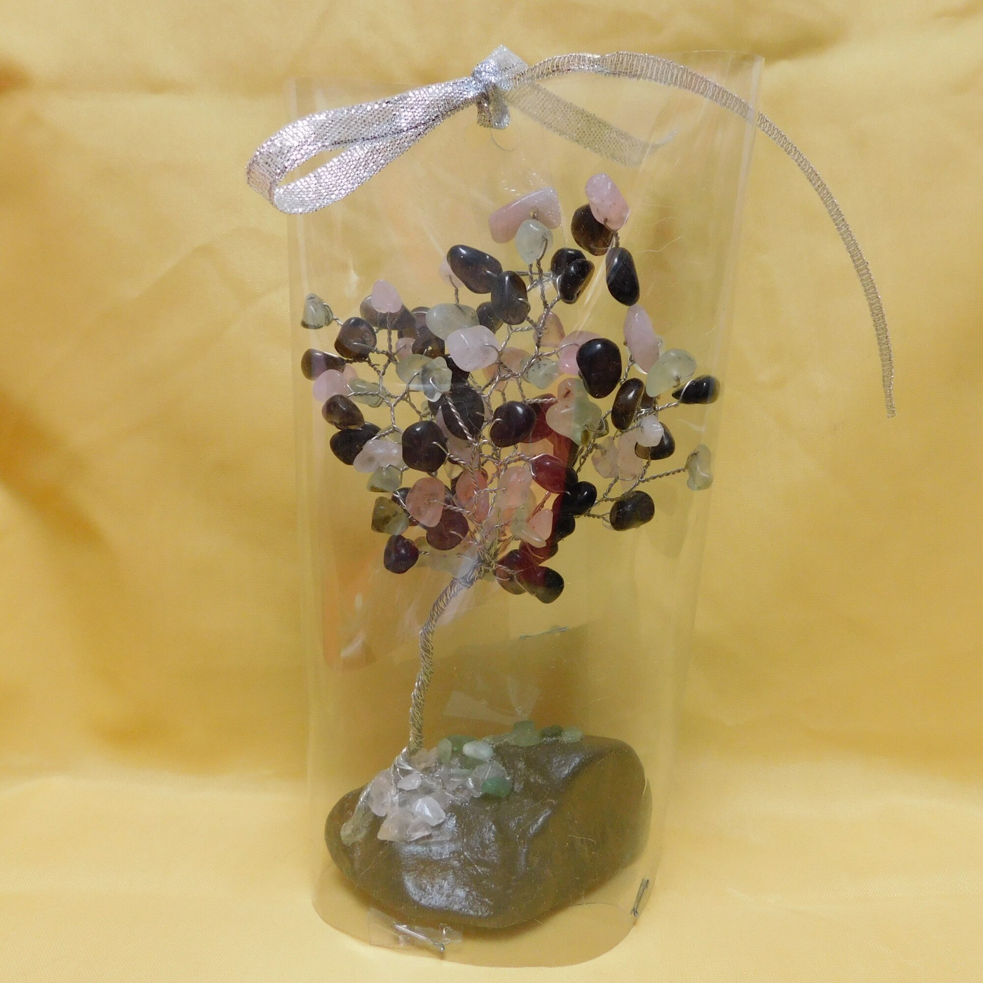 Copacel decorativ "Pomul vietii" din cuart fumuriu, cuart roz si ...