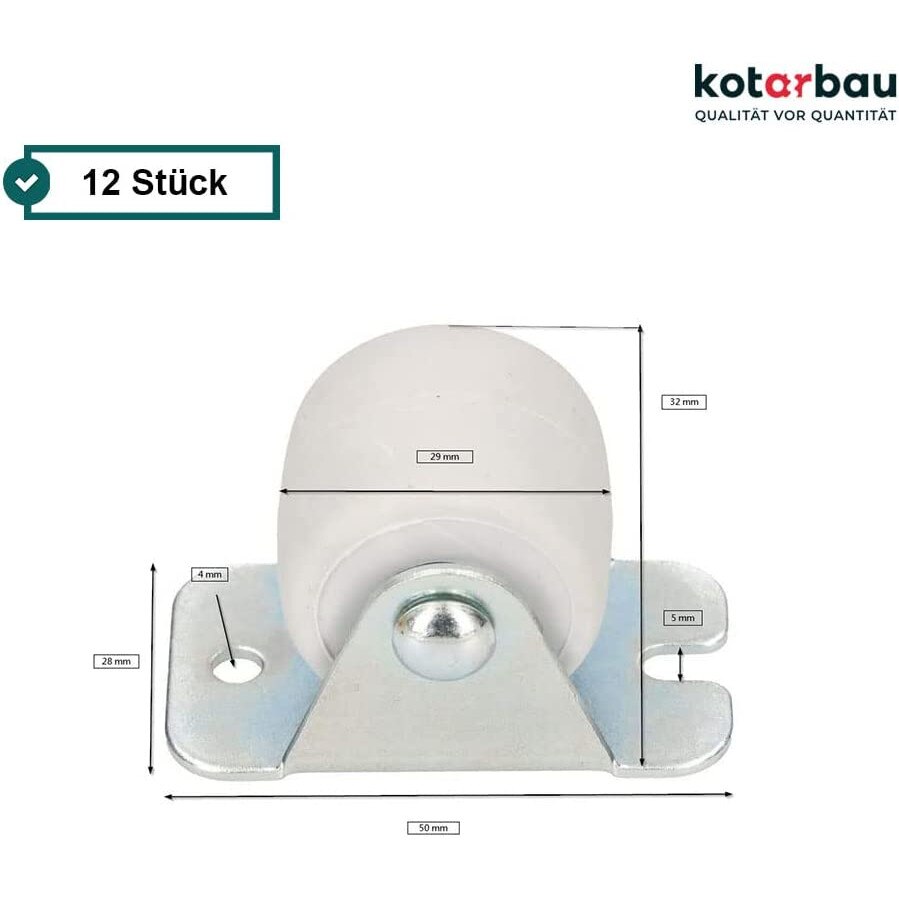 Set Roti de Mobilier, Kotarbau, 33 mm, Metal/Polipropilena,12 buc - eMAG.ro
