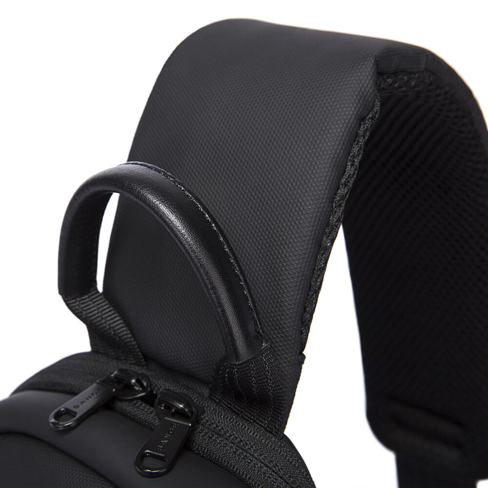 Rucsac mic crossbody asimetric, cu port USB, impermeabil, BANGE ...