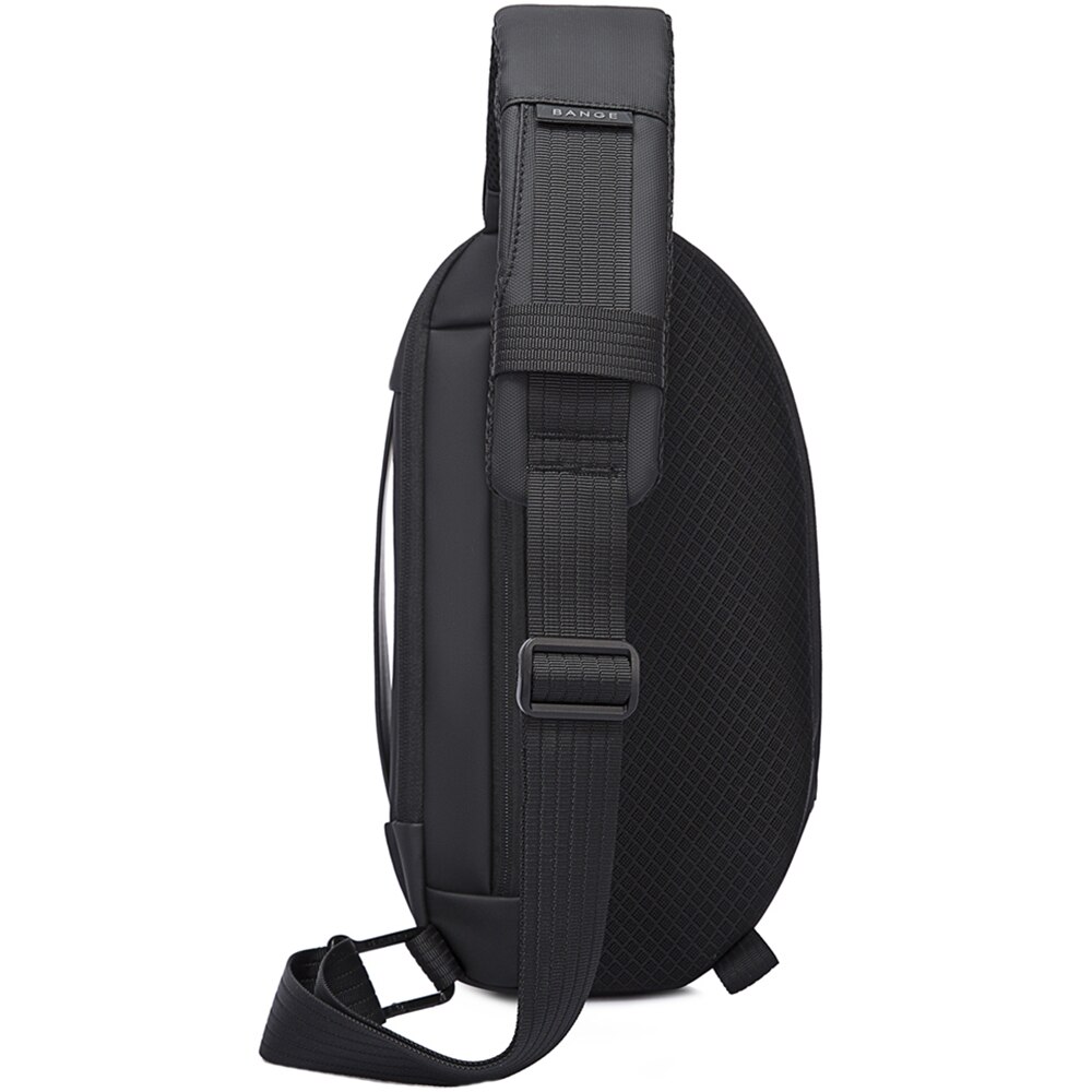 Rucsac mic crossbody asimetric, cu port USB, impermeabil, BANGE ...
