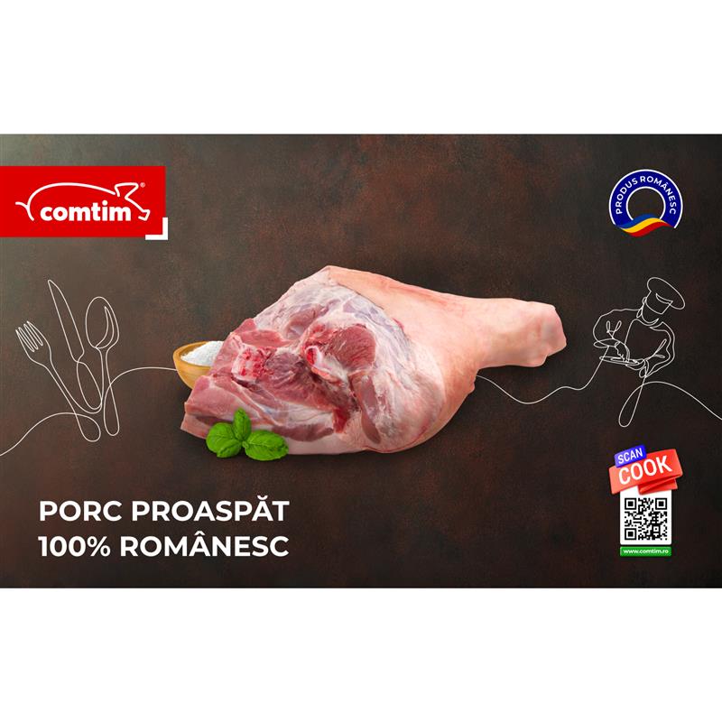 Pulpa de porc cu os, 12.5 (±0.5) kg per buc, 17.52 lei/kg, Comtim - eMAG.ro