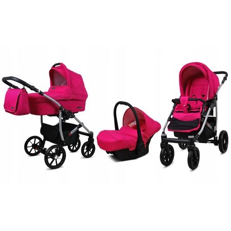 Carucior pentru copii, BabyLux, Aluminiu, Reversibil, Reglabil, Roz ...