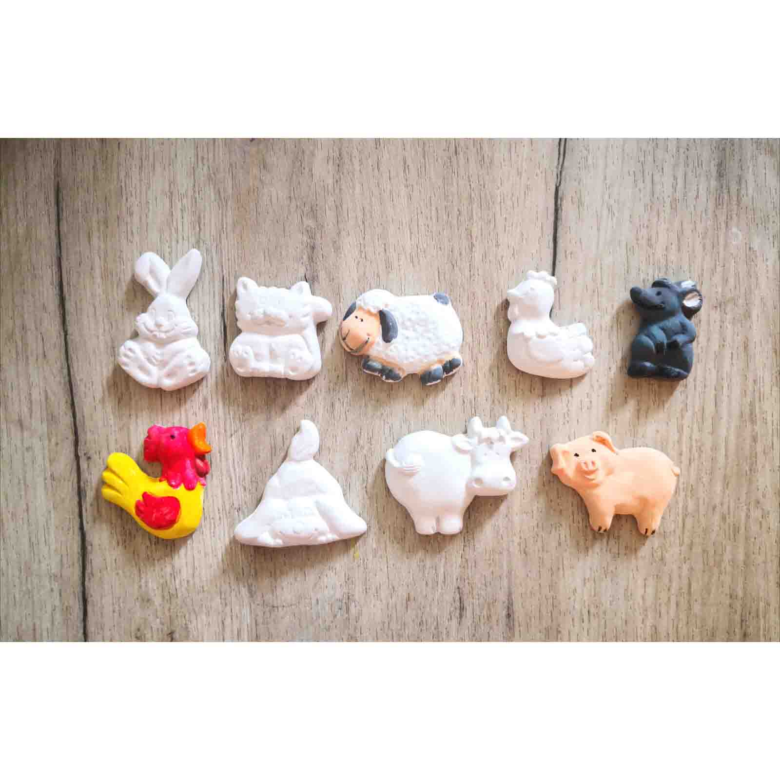 Set figurine de pictat, din ipsos, animale domestice, 9 piese - eMAG.ro