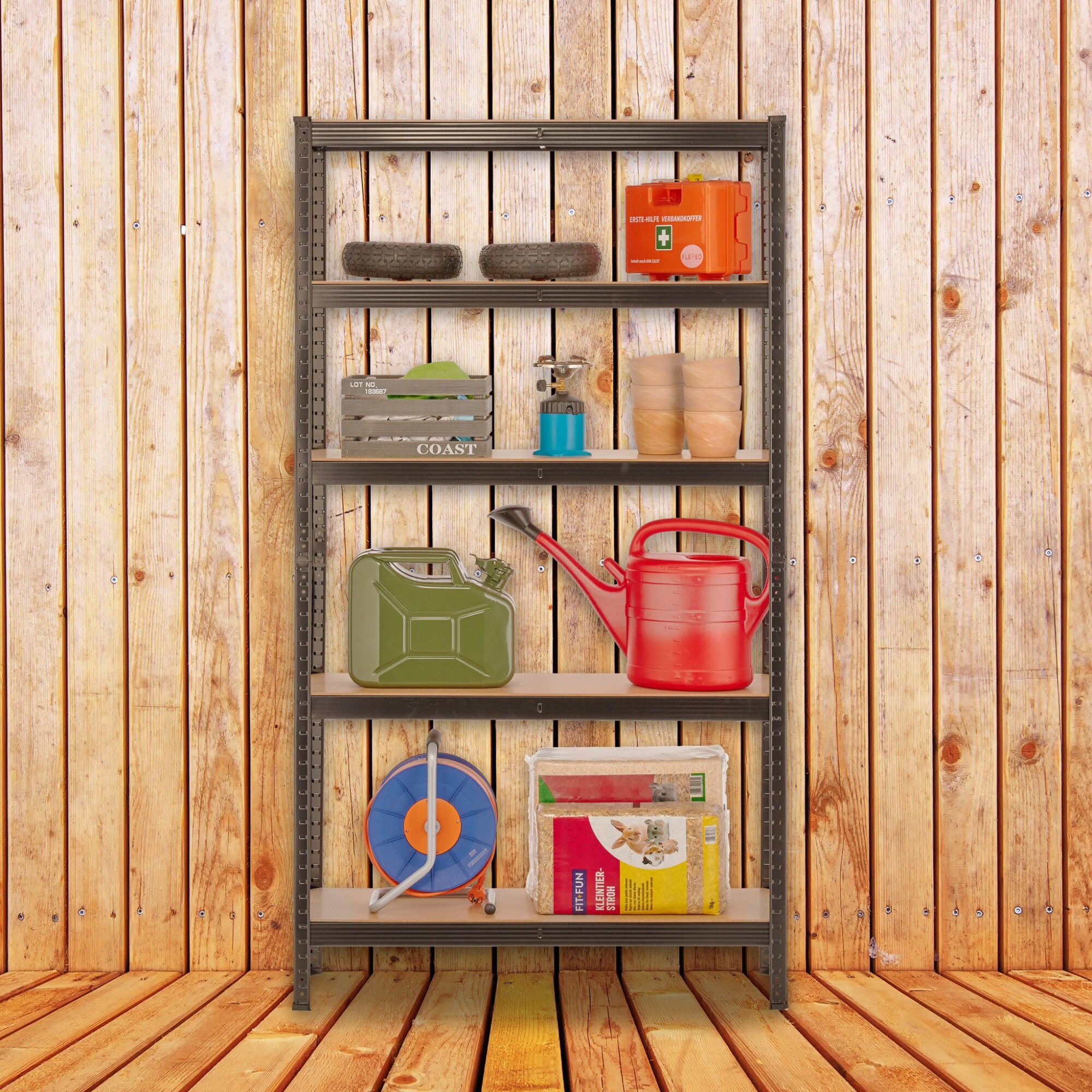 Raft metalic cu 5 polite, dimensiuni 180 x 100 x 30 cm, capacitate ...