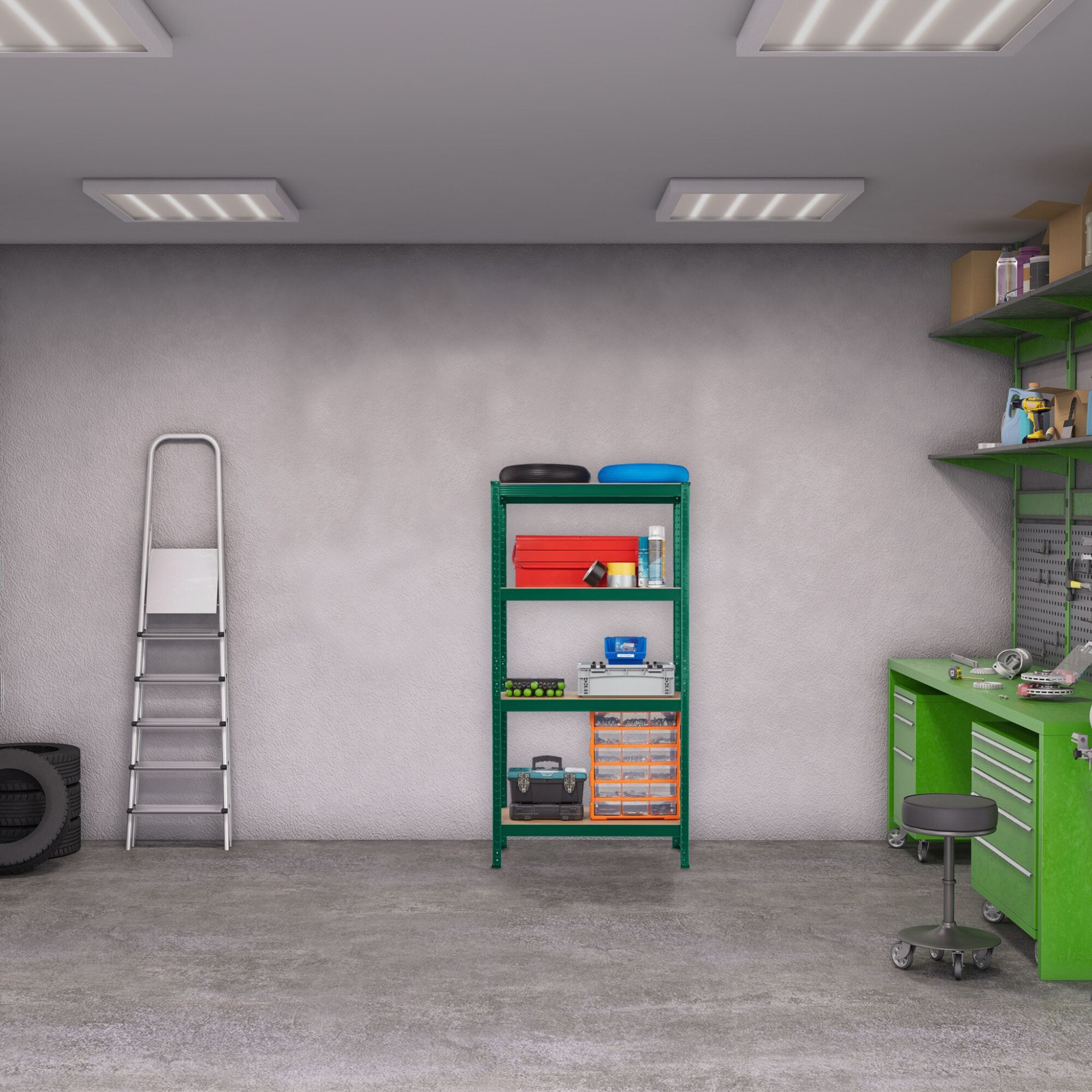 Raft metalic cu 4 polite, dimensiuni 156 x 80 x 40 cm, capacitate ...