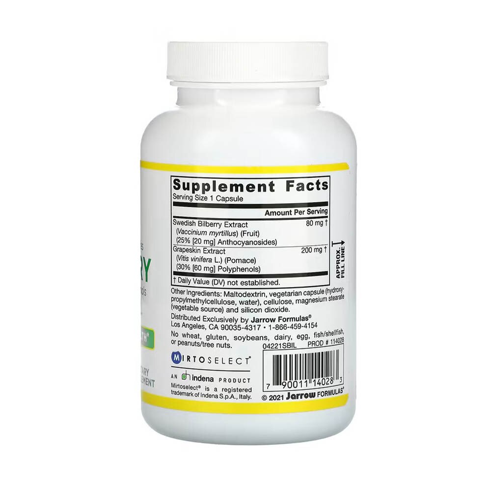 Bilberry Extract, Grapeskin Polyphenols, Jarrow Formulas, 120 capsule ...